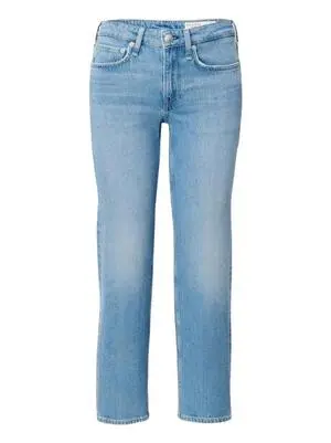 RAG  BONE Rag & Bone Harlow Ankle Straight Jeans - Blue