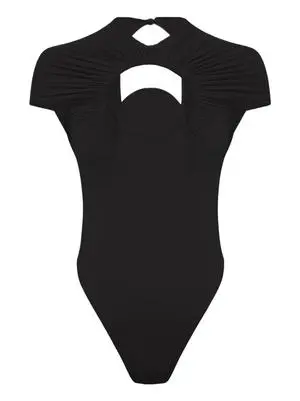 MARINE SERRE Cut-out One-piece Swimsuit - Black
