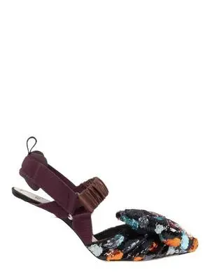 Fendi Fendi Colibri Sequined High-Heeled Slingbacks With Bow Detailing Multicolor