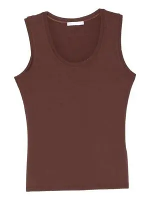 Patrizia Pepe Sleeveless Round Neck Top - Red