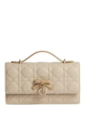 Dior Flap Shoulder Bag With Bow Detail - Camel Beige