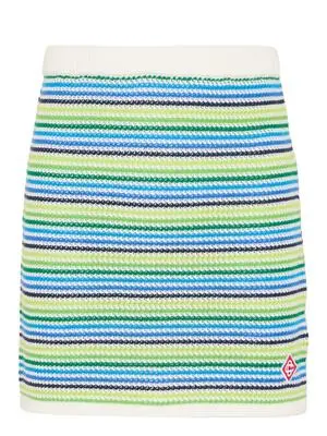 Casablanca Striped Knit Skirt - White