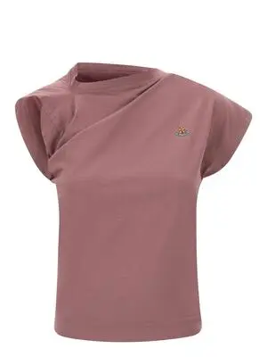 VIVIENNE WESTWOOD Vivienne Westwood One-Shoulder Embroidered Orb Top Rose