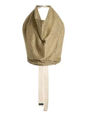 TAE PARK Embellished Silk Napkin Top - Grey
