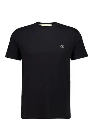 Valentino Garavani Black Cotton Regular Fit T-Shirt Black
