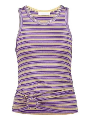 Rabanne Striped Viscose Jersey Tank Top - Multicolour