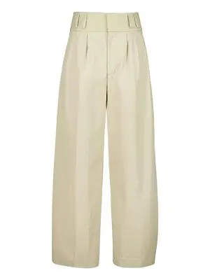 Altuzarra Wilson Wide-leg Cotton Trousers In Sapling - Beige