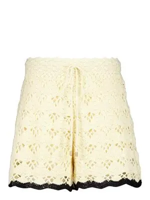 Zimmermann Zimmermann Aster Crochet Shorts Beige