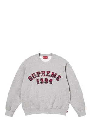 Supreme Plaid Arc Crewneck - Gray