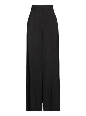 P.a.r.o.s.h Wool Blend High-waisted Wide-leg Trousers - Black