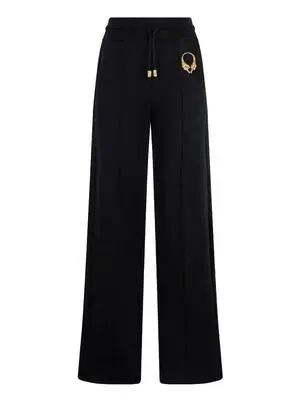 Roberto Cavalli Logo Plaque Drawstring Track Pants - Black