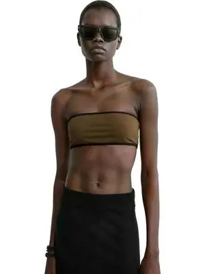 TOTEME Contrast-trim Bikini Top - Brown