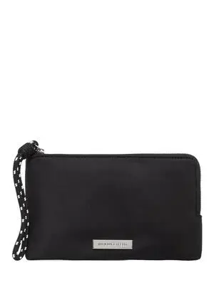 Karl Lagerfeld Logo Plaque Rope-trim Clutch Bag - Black