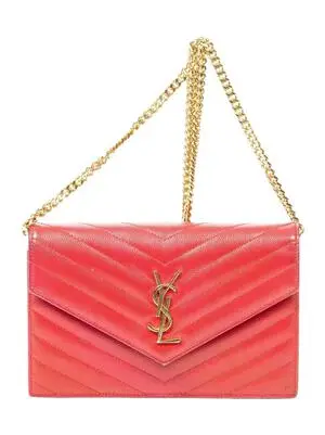 Saint Laurent Envelope Chain Shoulder Bag - Red