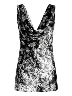 COLLINI MILANO Collini Milano Selena Sequin Embellished Cowl Neck Top