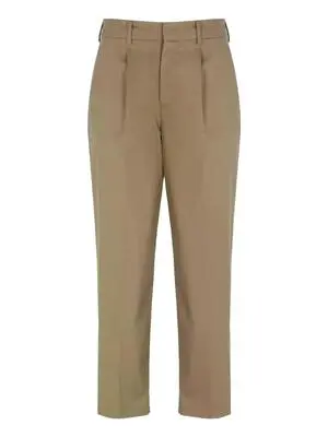 PT TORINO Pleated Detail Cropped Trousers - Neutrals