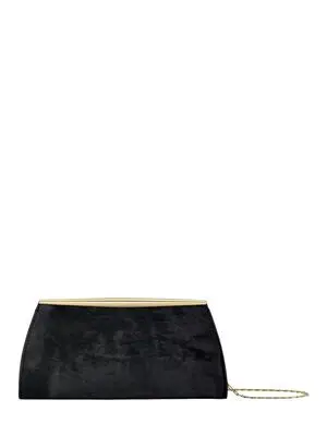 Tyler Ellis Suzannah Crushed-velvet Clutch Bag - Black