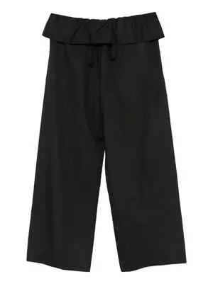 Enza Costa Peplum Drawstring Trousers - Black