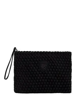 BLAUER. Woven Logo-patch Clutch Bag - Black