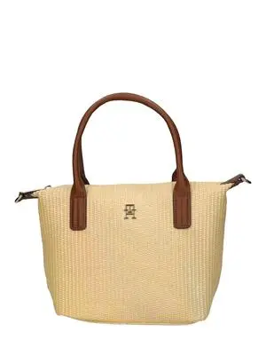 Tommy Hilfiger Woven Top-handle Tote Bag - Neutrals
