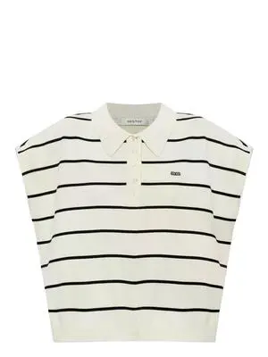 GESTUZ Gestuz Striped Short-Sleeve Polo Top