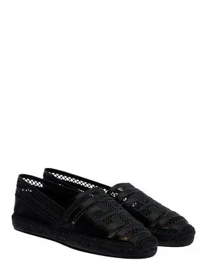Tory Burch Open Weave Espadrilles - Black