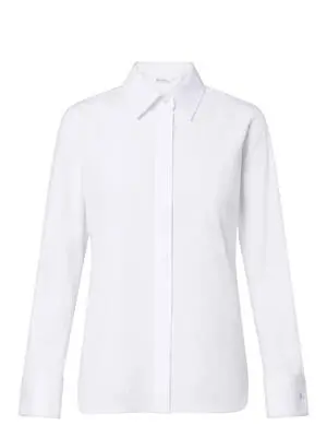 Max Mara Cotton-blend Poplin Shirt - White
