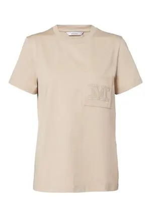 Max Mara Max Mara Monogram Cotton Jersey T-Shirt Beige