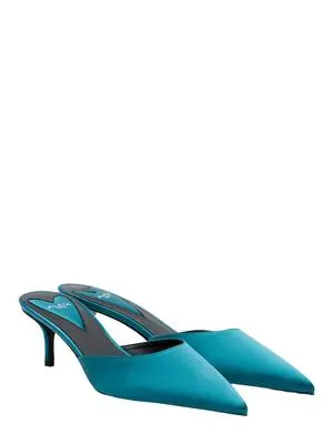 Alaïa Le Coeur Satin Mules - Blue