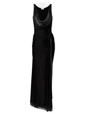Rabanne Embellished Jersey Gown - Black