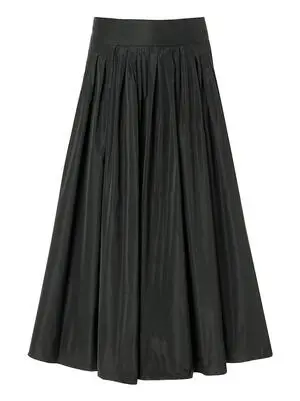 Max Mara Taffeta Midi Skirt Green