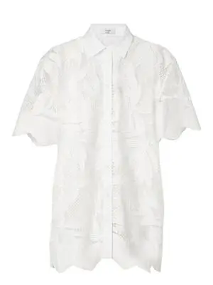 Erdem Embroidered Mesh Shirt - White