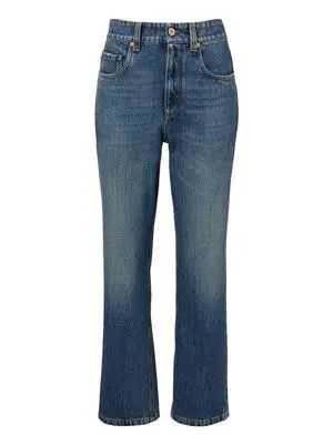 Brunello Cucinelli Cropped Straight Jeans - Blue