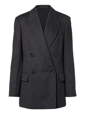 Brunello Cucinelli Brunello Cucinelli Double-Breasted Wool Jacket Grey
