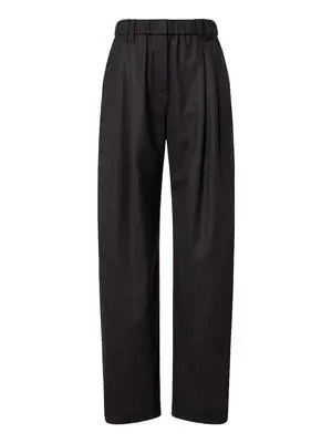 Brunello Cucinelli Monili Virgin Wool Wide-leg Pants - Grey