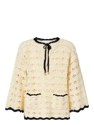 Zimmermann Aster Crochet Cotton Top - White