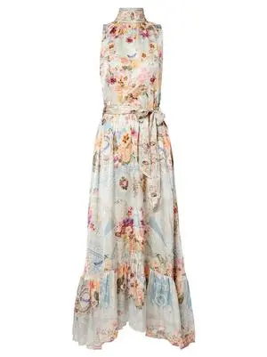 Camilla Embellished Floral Silk Maxi Dress - Multicoloured
