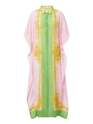 Versace Printed Cotton And Silk Voile Kaftan - Multicoloured