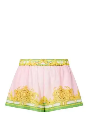 Versace Printed Cotton And Silk Voile Shorts - Multicoloured