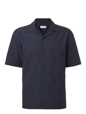 Sunspel Striped Cotton Shirt - Blue