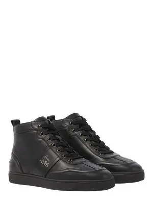 CHRISTIAN LOUBOUTIN Leather Retero High-top Sneakers - Black