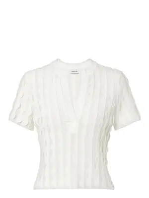 Simkhai V-neck Knitted Top - White