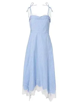 Simkhai Avalleigh Striped Cotton Midi Dress - Blue