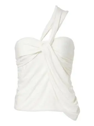 Simkhai Draped Jersey Top - White