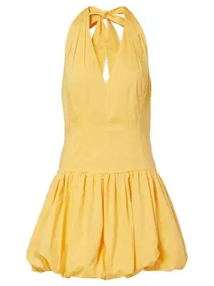 Simkhai Brooke Gathered Cotton-blend Minidress - Yellow