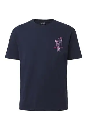 Etro Printed Cotton Jersey T-shirt - Blue