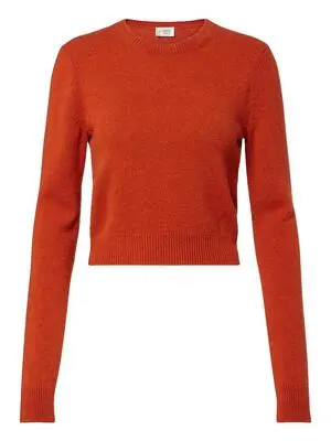 Saint Laurent Cropped Cashmere Sweater - Orange