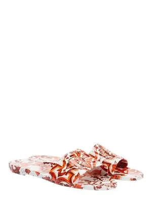 Dolce & Gabbana Maiolica Rubber Slides - Orange