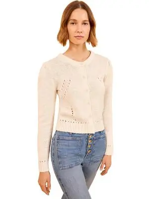 Ulla Johnson Delphina Long Sleeve Cardigan - Cowrie