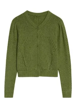 Ulla Johnson Delphina Long Sleeve Cardigan - Olive